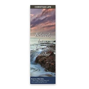 Christian Bookmark with Bible Verse, Pack of 25, Christian Life Themed, Beloved, Let Us Love One Another, 1 John 4:7-8