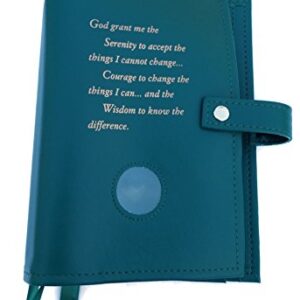 Green Deluxe Triple NA Book Cover for The Basic Text (6th Ed), It Works, How and Why and Living Clean with Serenity Prayer and Medallion Holder.