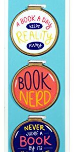 Just Clip it! Quote Bookmarks - (Set of 3 Clip Over The Page Markers) A Book A Day Keeps Reality Away, Book Nerd, Funny Bookmark Set - Ideal for Bookworms of All Ages... Adults Men Women Teens & Kids