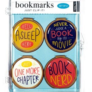 Just Clip it! Quote Bookmarks - (Set of 3 Clip Over The Page Markers) A Book A Day Keeps Reality Away, Book Nerd, Funny Bookmark Set - Ideal for Bookworms of All Ages... Adults Men Women Teens & Kids