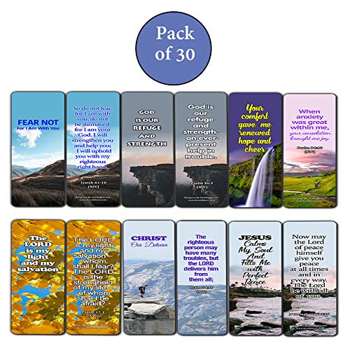 Powerful Bible Verses Bookmarks - God is in Control (30 Pack) - Handy Powerful Bible Verses About God is in Control Bible Texts