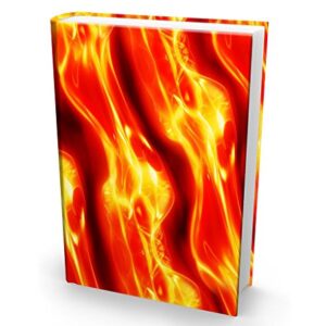 Book Sox Stretchable Book Cover: Jumbo Fireball Print. Fits Most Hardcover Textbooks up to 9 x 11. Adhesive-Free, Nylon Fabric School Book Protector. Easy to Put On. Washable & Reusable Jacket.