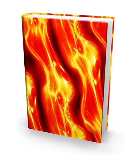 Book Sox Stretchable Book Cover: Jumbo Fireball Print. Fits Most Hardcover Textbooks up to 9 x 11. Adhesive-Free, Nylon Fabric School Book Protector. Easy to Put On. Washable & Reusable Jacket.