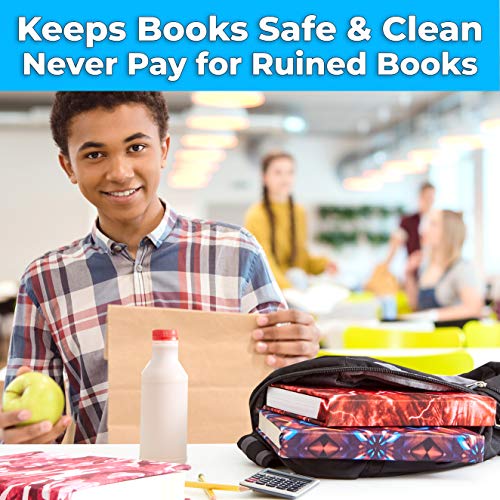 Book Sox Stretchable Book Cover: Jumbo Fireball Print. Fits Most Hardcover Textbooks up to 9 x 11. Adhesive-Free, Nylon Fabric School Book Protector. Easy to Put On. Washable & Reusable Jacket.