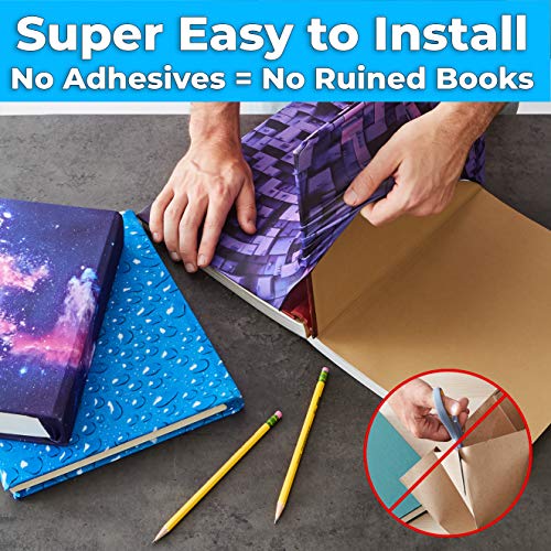 Book Sox Stretchable Book Cover: Jumbo Fireball Print. Fits Most Hardcover Textbooks up to 9 x 11. Adhesive-Free, Nylon Fabric School Book Protector. Easy to Put On. Washable & Reusable Jacket.