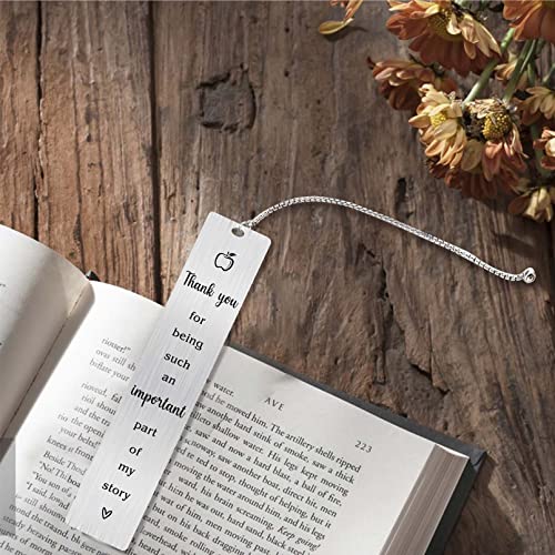 Jzxwan Thank You Gifts for Women Men, Personalized Teacher Appreciation Gift, Stainless Steel Bookmark Keepsake for Teacher, Birthday Valentine's Gifts for Mentor, Mentor Gifts for Women Thank You