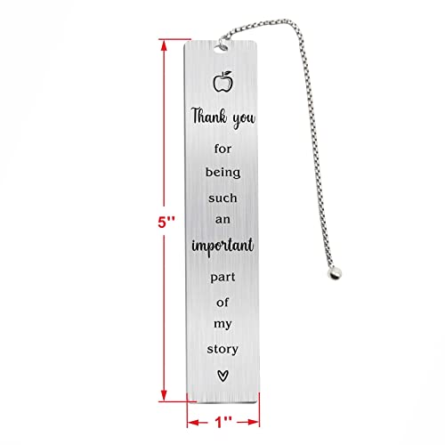 Jzxwan Thank You Gifts for Women Men, Personalized Teacher Appreciation Gift, Stainless Steel Bookmark Keepsake for Teacher, Birthday Valentine's Gifts for Mentor, Mentor Gifts for Women Thank You