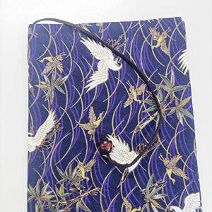 PUPUZAO A5 Book Cover ( Red-Crowned Crane in Dark ) Hard Book Sleeve Cover for Paperback,Journal,Diary,Novel,Washable Fabric,Fits Thickness Adjustable