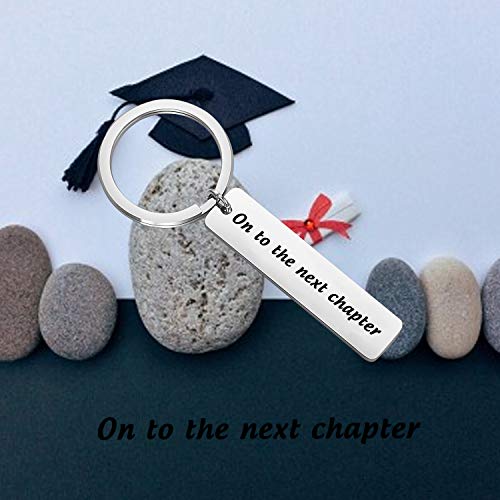 MYOSPARK On To The Next Chapter Keychain Bookmark Retirement/Graduation/Divorce/Farewell/New Job/Book Lover Gift (On To The Next Chapter)