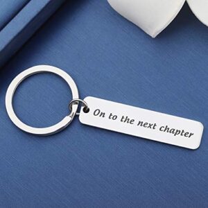 MYOSPARK On To The Next Chapter Keychain Bookmark Retirement/Graduation/Divorce/Farewell/New Job/Book Lover Gift (On To The Next Chapter)