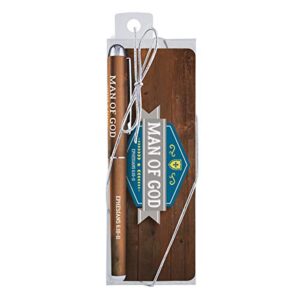 man of god father’s day pen with bookmark gift set, 5 1/2 inch