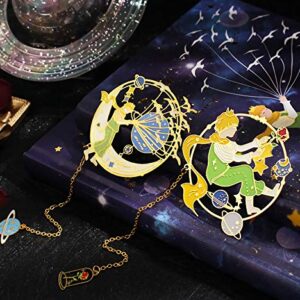 PonPom Little Prince Metal Bookmark with Beautiful Pendants, Ideal Gift for Readers Lovers,Teachers,Students (FanXing)