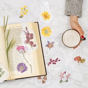 fennoral 60pcs pressed flower bookmark,dried flower bookmark diy bookmarks,handmade fun bookmarks flower bookmarks maker,glassware stickers home school book supplies