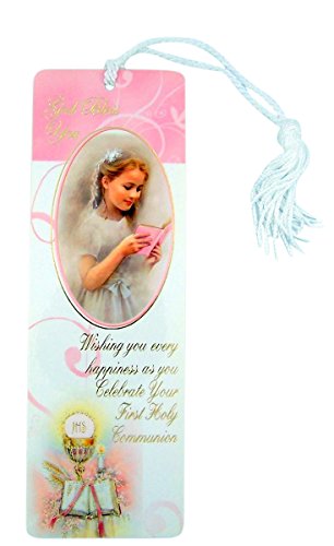 Girl's First Communion Catholic Religious Bookmarks, 7 Inch