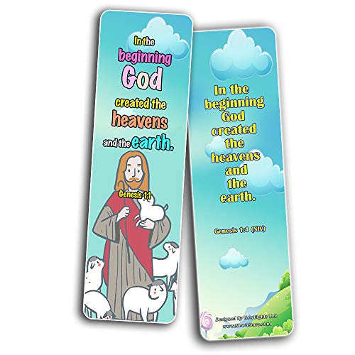 Powerful God Bible Verse Bookmarks for Kids (30 Pack) - Handy Powerful God Memory Verses for Kids to Learn and Memorize