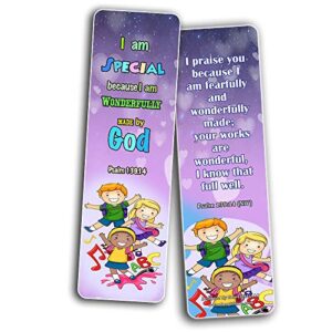 Powerful God Bible Verse Bookmarks for Kids (30 Pack) - Handy Powerful God Memory Verses for Kids to Learn and Memorize