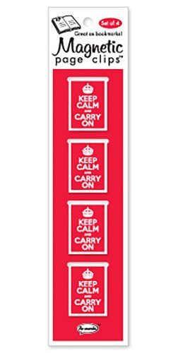 Keep Calm and Carry On Magnetic Illustrated Page Clips Set of 4 By Re-marks