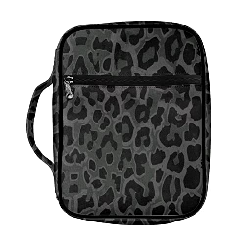 WELLFLYHOM Leopard Print Bible Cover for Women Bible Carrying Case Camo Cheetah Bible Book Bags Large Large Size Bible Case with Handle Portable Bible Holder with Zipper Pocket