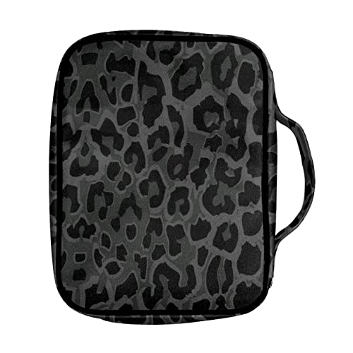 WELLFLYHOM Leopard Print Bible Cover for Women Bible Carrying Case Camo Cheetah Bible Book Bags Large Large Size Bible Case with Handle Portable Bible Holder with Zipper Pocket