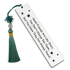 warehouse no.9 good friends are like stars metal bookmark with tassel for teens kids boys girls students bestie best friends book lover birthday christmas graduation friendship gifts