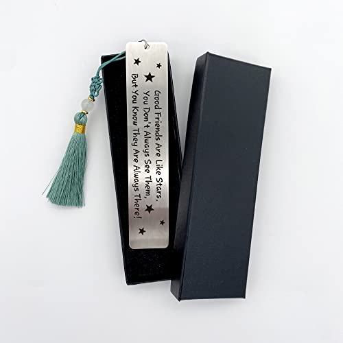 Warehouse No.9 Good Friends are Like Stars Metal Bookmark with Tassel for Teens Kids Boys Girls Students Bestie Best Friends Book Lover Birthday Christmas Graduation Friendship Gifts