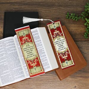 Fabric Bible Bookmark with Bonus Tassel Bookmark - Proverbs 16:3: Commit to The Lord Bible Book Markers - Christian Bookmarks for Women & Men - Religious Bookmarks - Christian Gifts for Women