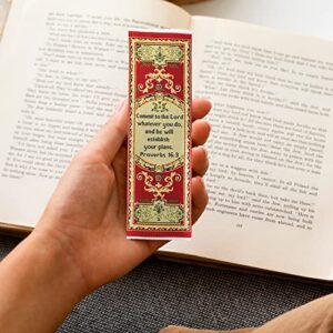 Fabric Bible Bookmark with Bonus Tassel Bookmark - Proverbs 16:3: Commit to The Lord Bible Book Markers - Christian Bookmarks for Women & Men - Religious Bookmarks - Christian Gifts for Women