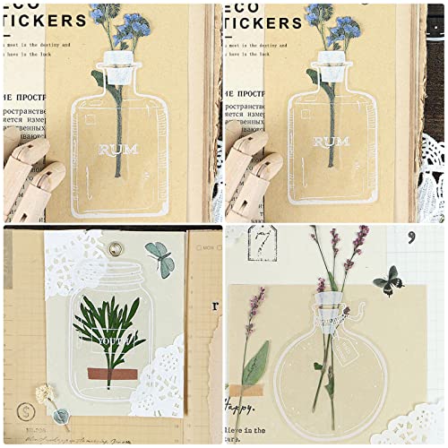 Gzwccvsn Transparent Dried Flower Bookmarks Kit - Homemade Pressed Bookmarks, DIY Bookmark Craft, Glassware Stickers, Page Clips Herbarium (Bookmarks 01/30pcs)