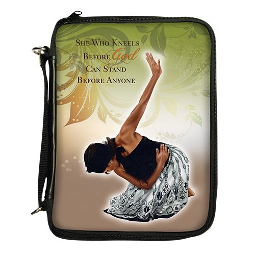 African American Expressions - She Who Kneels Bible/Book Organizer (7.5" x 10.5" x 2.5," Removable shoulder strap included) BO-123