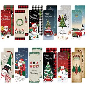 PRIMATCH 36 Pieces Cute Christmas Bookmarks for Women Men Kids Book Lovers, Double-Sided Holiday Bookmark Book Marker with Santa Snowman Design for Girs Boys Students Adult Xmas Gifts