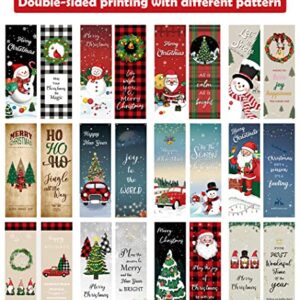 PRIMATCH 36 Pieces Cute Christmas Bookmarks for Women Men Kids Book Lovers, Double-Sided Holiday Bookmark Book Marker with Santa Snowman Design for Girs Boys Students Adult Xmas Gifts