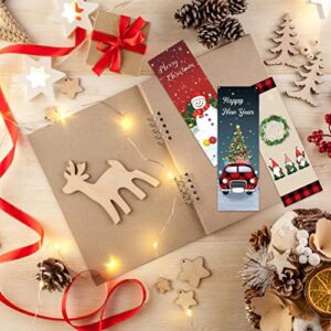 PRIMATCH 36 Pieces Cute Christmas Bookmarks for Women Men Kids Book Lovers, Double-Sided Holiday Bookmark Book Marker with Santa Snowman Design for Girs Boys Students Adult Xmas Gifts