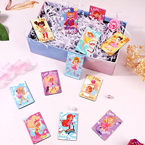 Mwoot 24 Pieces Inspirational Girls Magnetic Bookmarks for Kids, Assorted Cute Magnet Book Markers Kit, Magnetic Page Marker for Girls Book Lovers Students Gifts Reading Supplies(12 Styles,3.5x5.5cm)