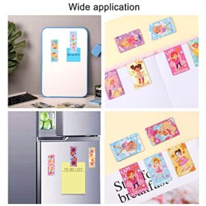 Mwoot 24 Pieces Inspirational Girls Magnetic Bookmarks for Kids, Assorted Cute Magnet Book Markers Kit, Magnetic Page Marker for Girls Book Lovers Students Gifts Reading Supplies(12 Styles,3.5x5.5cm)