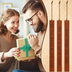 10 Pcs Leather Bookmarks Inspirational Gifts for Women Inspirational Leather Bookmarks for Men Women Book Reading Bookworm Book Lovers Readers