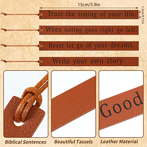 10 Pcs Leather Bookmarks Inspirational Gifts for Women Inspirational Leather Bookmarks for Men Women Book Reading Bookworm Book Lovers Readers