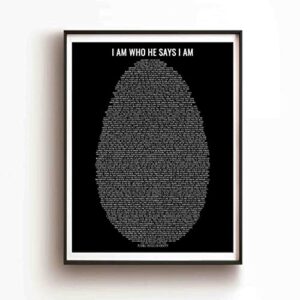 fingerprint 70 bible verses on identity by project made new, jesus painting, thumbprint, christian art, lds art, bible art, scripture art print gods thumbprint fingerprint (white, 20×30)