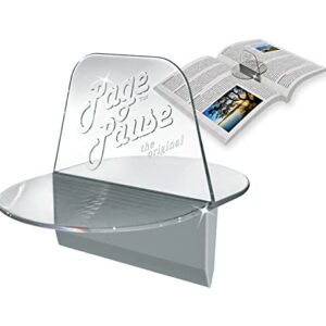 Page Pause - New Product ! - Book Page Holder - for Paperback Books Only (Not Hardbacks) - Hands Free Reading, Taking Notes, Treadmill, Computer - Insert in Books Crevice & Pages Stay Open - Bookmark