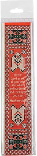 I Will Give You Rest, Woven Fabric Christian Bookmark, Silky Soft Matthew 11:28 Flexible Bookmarker for Novels Books and Bibles, Traditional Turkish Woven Design, Memory Verse Gift