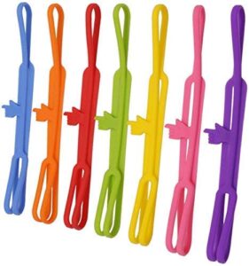 tekeft 7 pcs finger pointer bookmark elastic book mark strap – random color- (7 color)