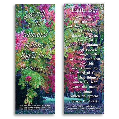 eThought Bible Verse Cards, by - Hebrews 11:1 - Faith is - Pack of 25 Bookmark Size Cards (BB-B002-25)