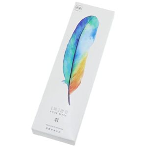 Haidong 2 Boxes/60PCS Color Feather Paper Reading Bookmark, Feather Shape Bookmark Stationery Supplies, Feather Bookmark