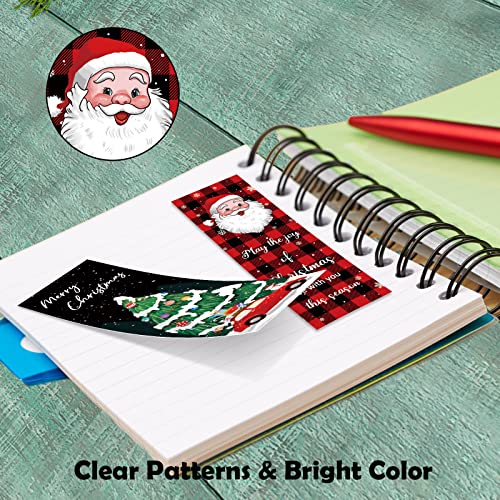 12 PCS Christmas Bookmarks for Book Lovers, Cute Book Markers for Kids Reading, Paper Book Mark, Printing on 2 Sides About Xmas Holiday Present