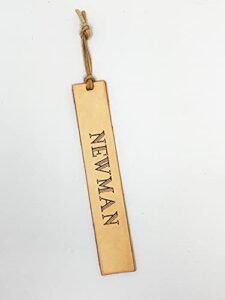 personalized leather bookmark – name, message, or monogrammed initials – comfort house # j0312