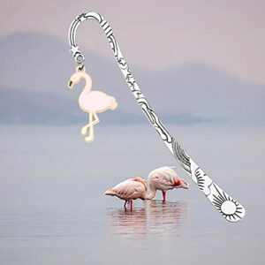 bobauna Enamel Flamingo Themed Bookmark Flamingo Bird Lover Jewelry Gift for Book Lover (Flamingo Bookmark)