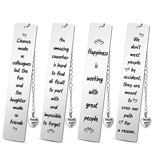 Coworker Leaving Gift Coworker Bookmark Going Away Gifts for Colleague Friends Boss Coworkers Thank You Gifts for Christmas Birthday, Chance Made Us Colleagues Metal Book Page Marker with Pendant