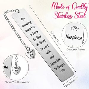 Coworker Leaving Gift Coworker Bookmark Going Away Gifts for Colleague Friends Boss Coworkers Thank You Gifts for Christmas Birthday, Chance Made Us Colleagues Metal Book Page Marker with Pendant