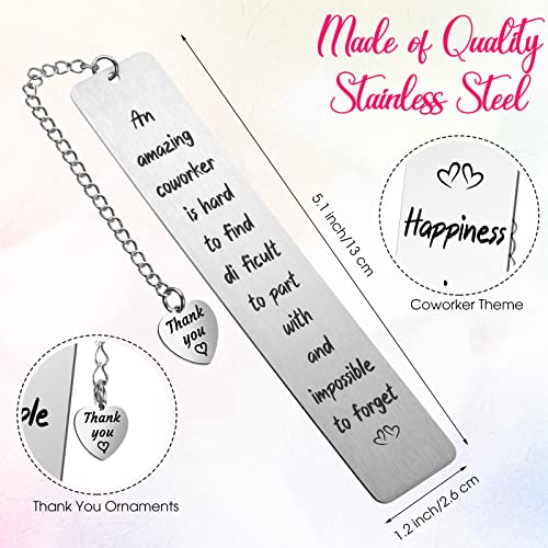 Coworker Leaving Gift Coworker Bookmark Going Away Gifts for Colleague Friends Boss Coworkers Thank You Gifts for Christmas Birthday, Chance Made Us Colleagues Metal Book Page Marker with Pendant