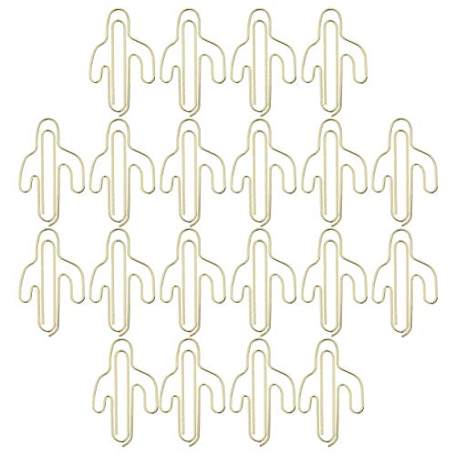 Metal Paper Clip, Marking Clip, Office Accessory Cactus-Shaped Pin 20Pcs for Scrapbooks Office Home Notebooks