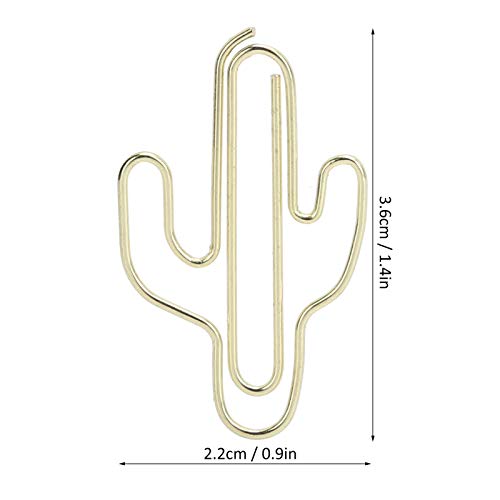 Metal Paper Clip, Marking Clip, Office Accessory Cactus-Shaped Pin 20Pcs for Scrapbooks Office Home Notebooks